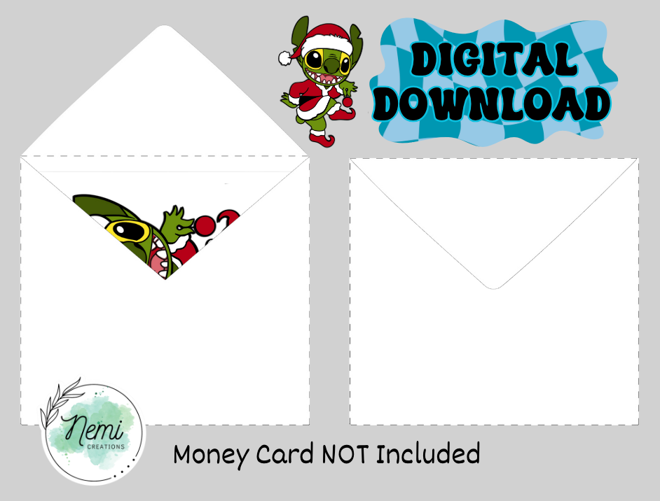 Envelope for Stitch Grinch DIGITAL FILE – Nemi Creations